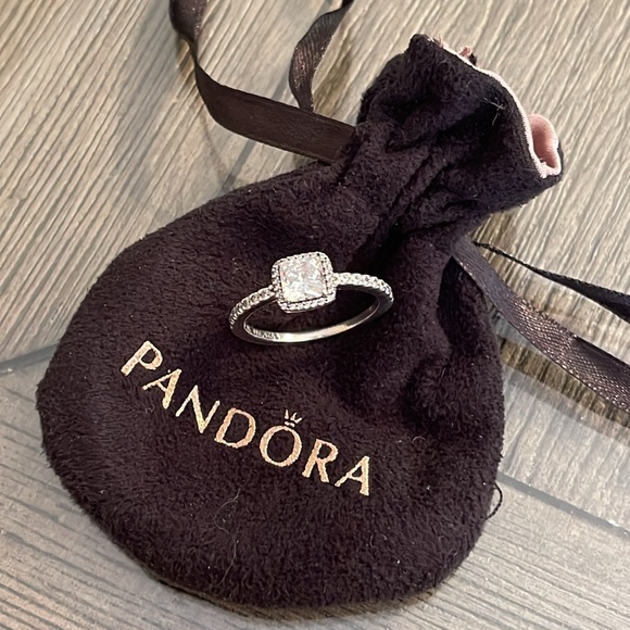 Pandora | Jewelry | Pandora Square Sparkle Halo Ring Sterling Silver ...